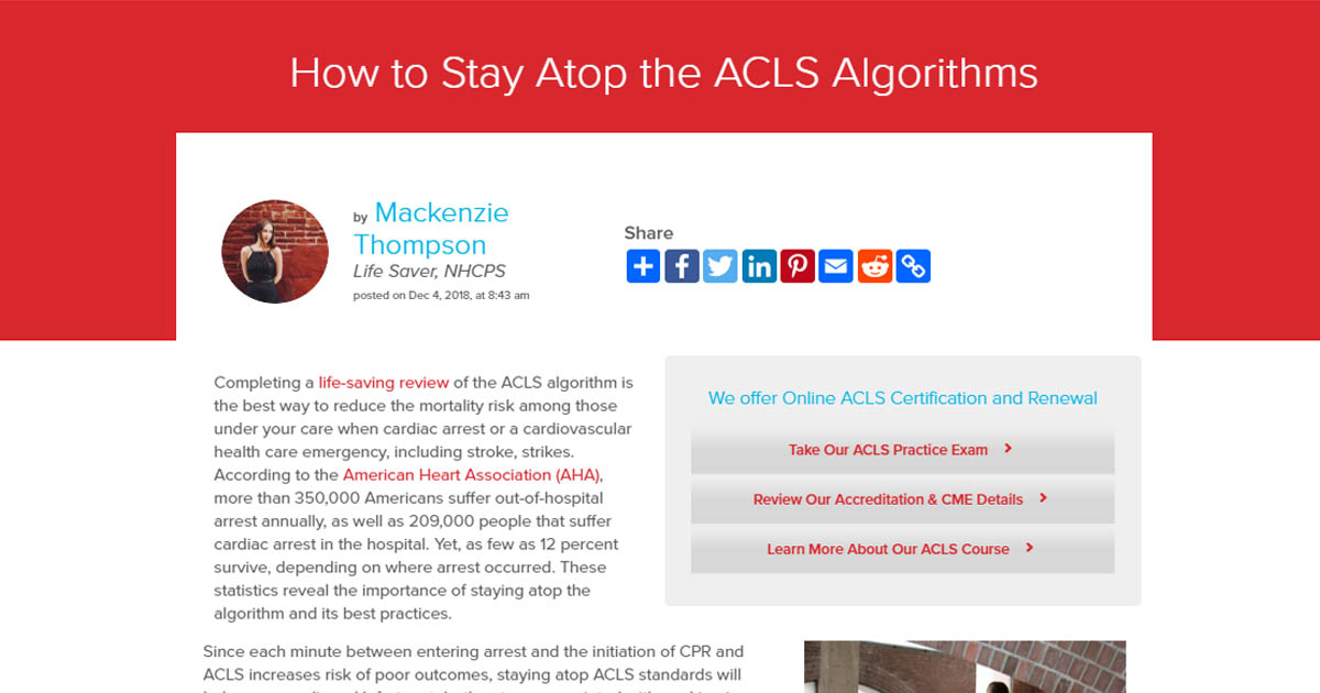 How to Stay Atop and Follow the ACLS Algorithms