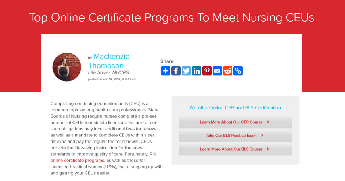Top Online Certificate Programs To Meet Nursing CEUs