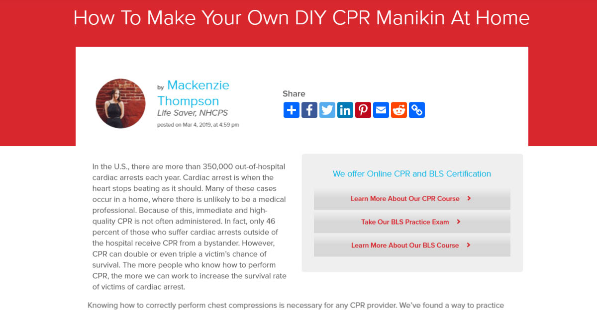 How To Make Your Own DIY CPR Manikin At Home