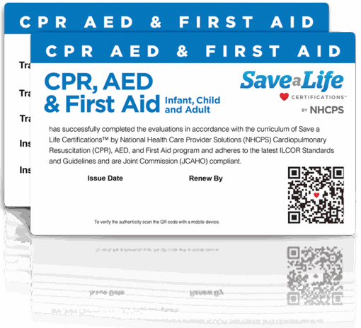 CPR, AED & First Aid For Life Certification